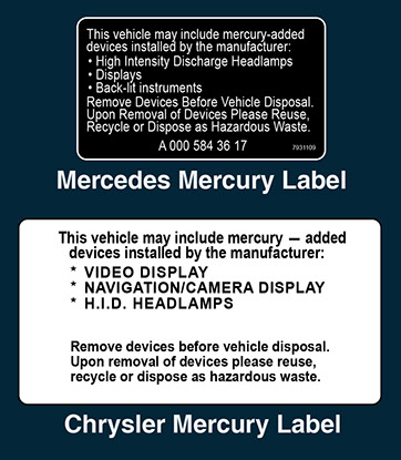 Replacement Airbag & Mercury Warning Labels-Airbag Sticker Replacement ...